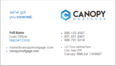 Business Card Order - Canopy Mortgage